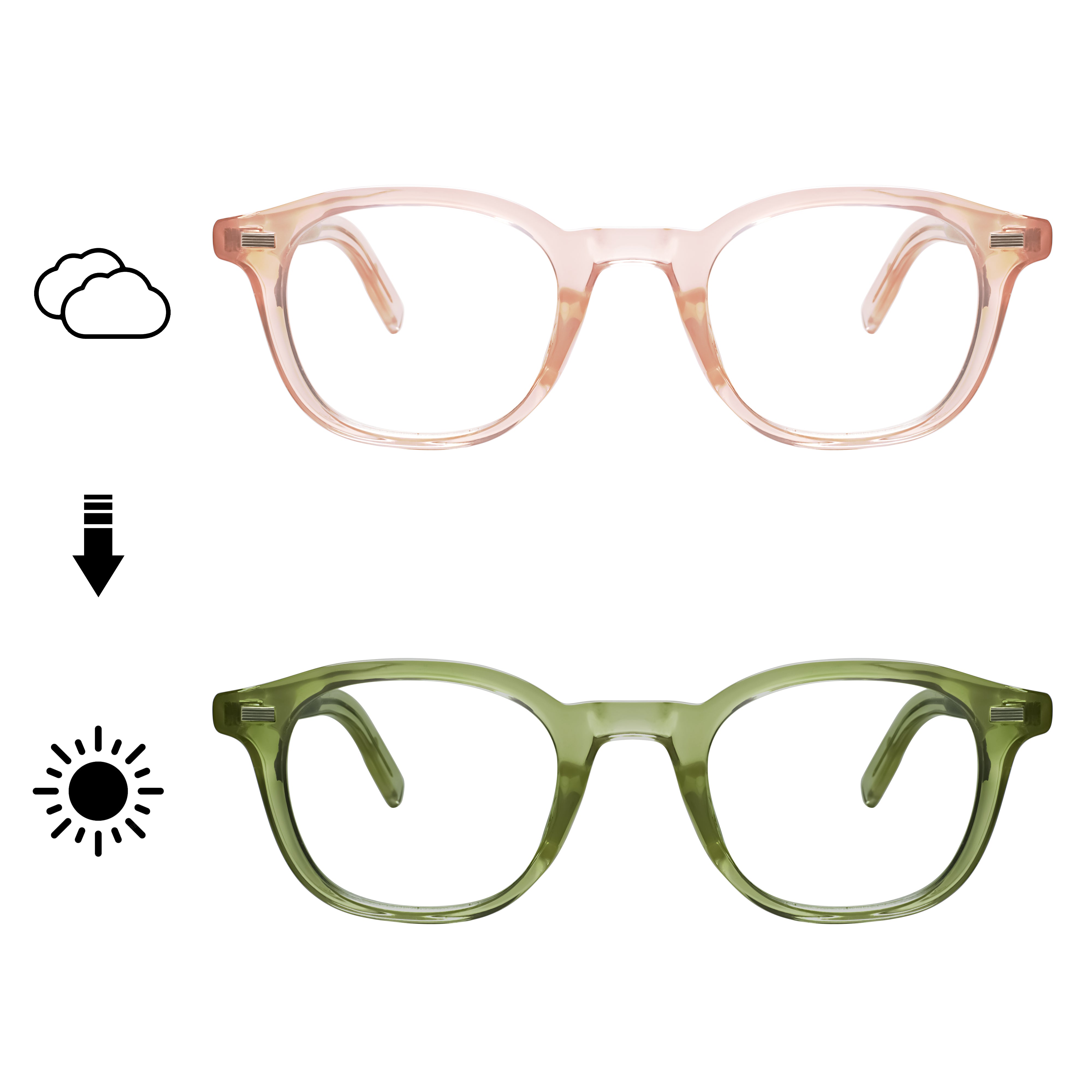 Galilea Rectangle Transition Eyeglasses – Optical Factor